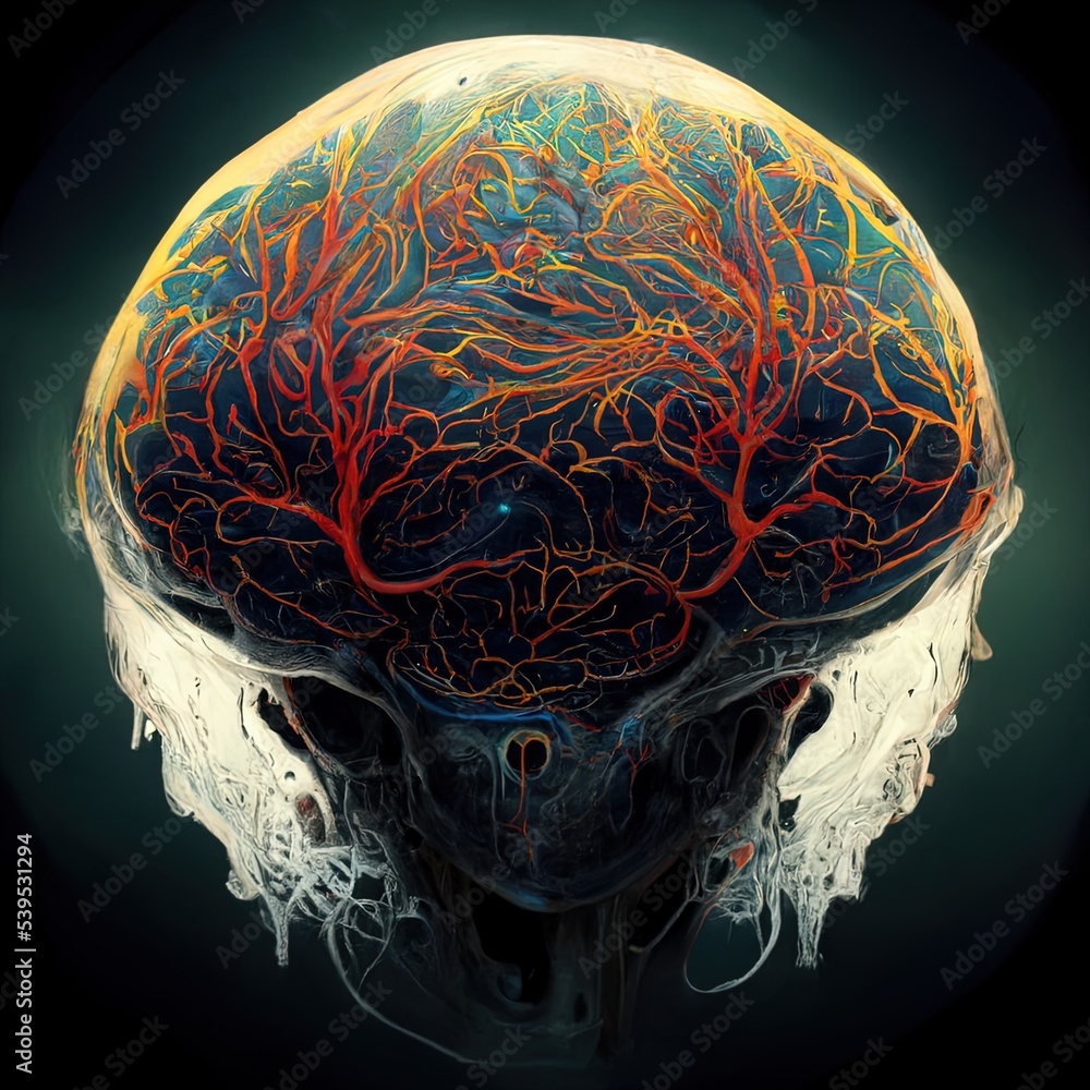Brain Drawing Graphics Digital Art Thinking Stock Illustration | Adobe ...