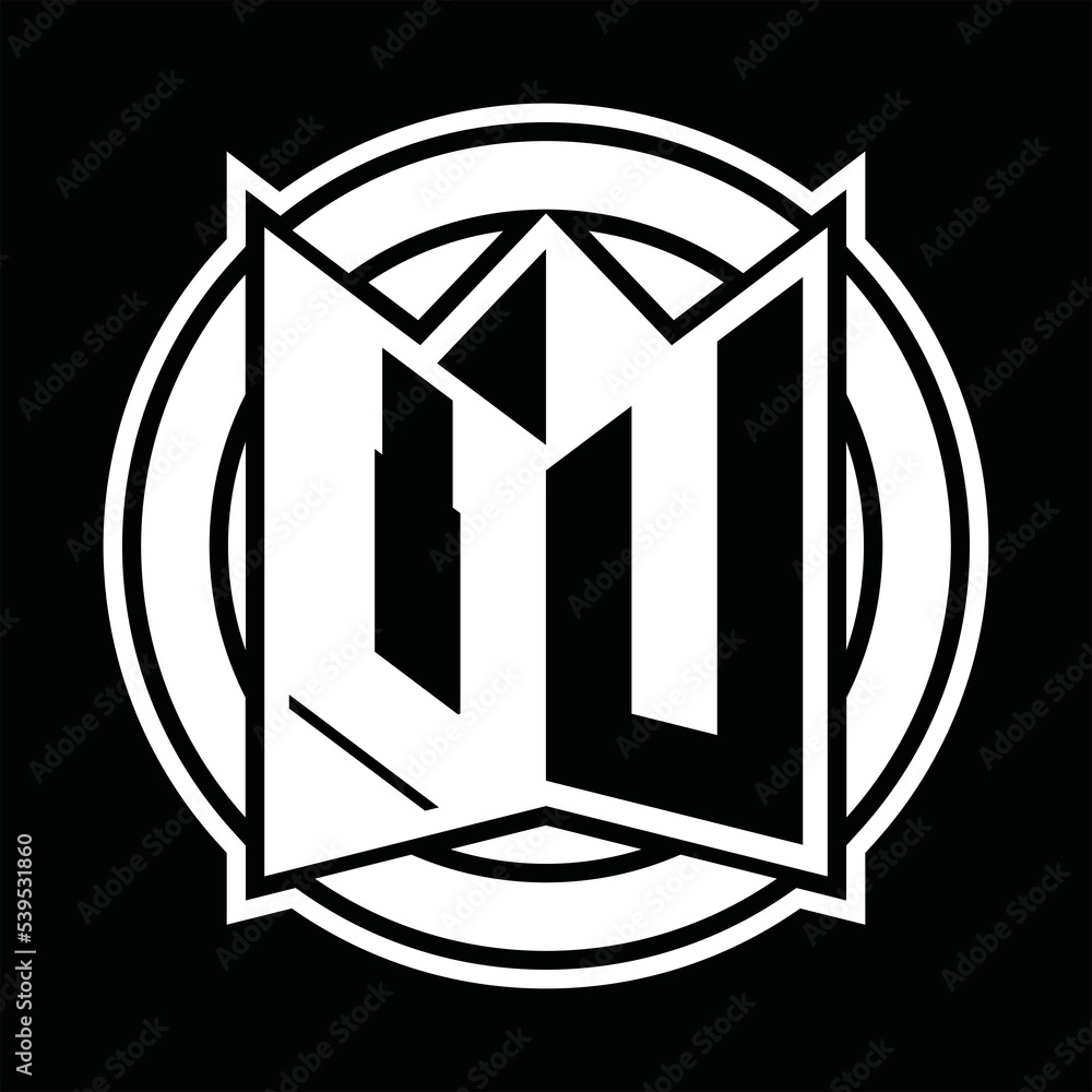 VU Logo monogram circle rounded design Stock Vector | Adobe Stock