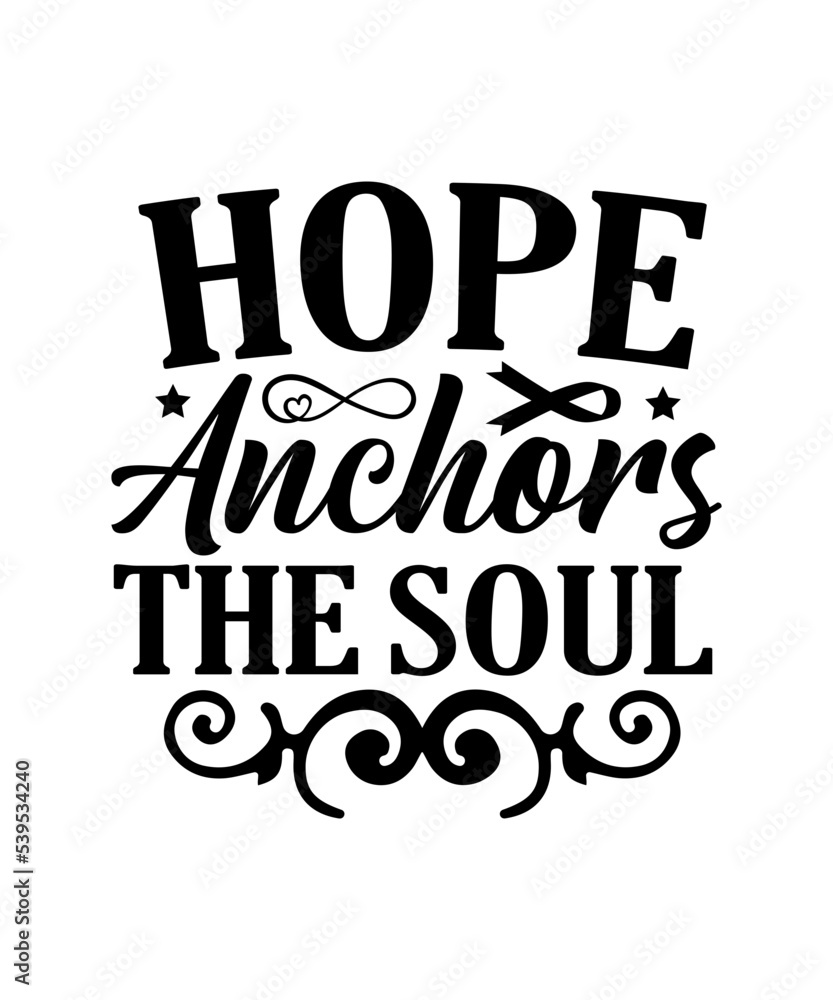 Hope anchors the soul SVG, Breast Cancer SVG, Breast Cancer vector ...