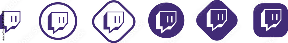 twitch vector logo. twitch vector icon.twitch editorial realistic logo ...