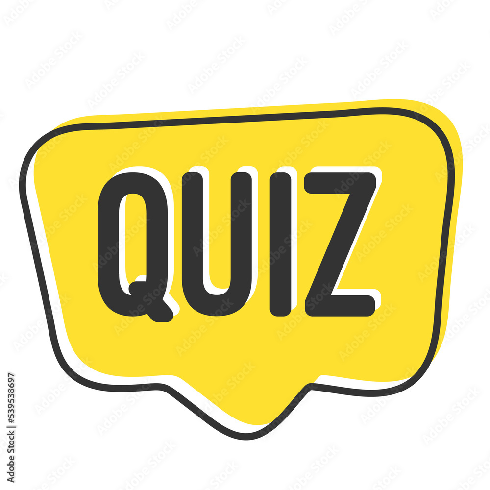 Quiz logo icon symbol, cartoon yellow bubble speech Stock Illustration ...