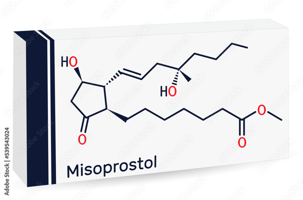 Misoprostol molecule. It is prostaglandin E1 analogue, used to treat ...
