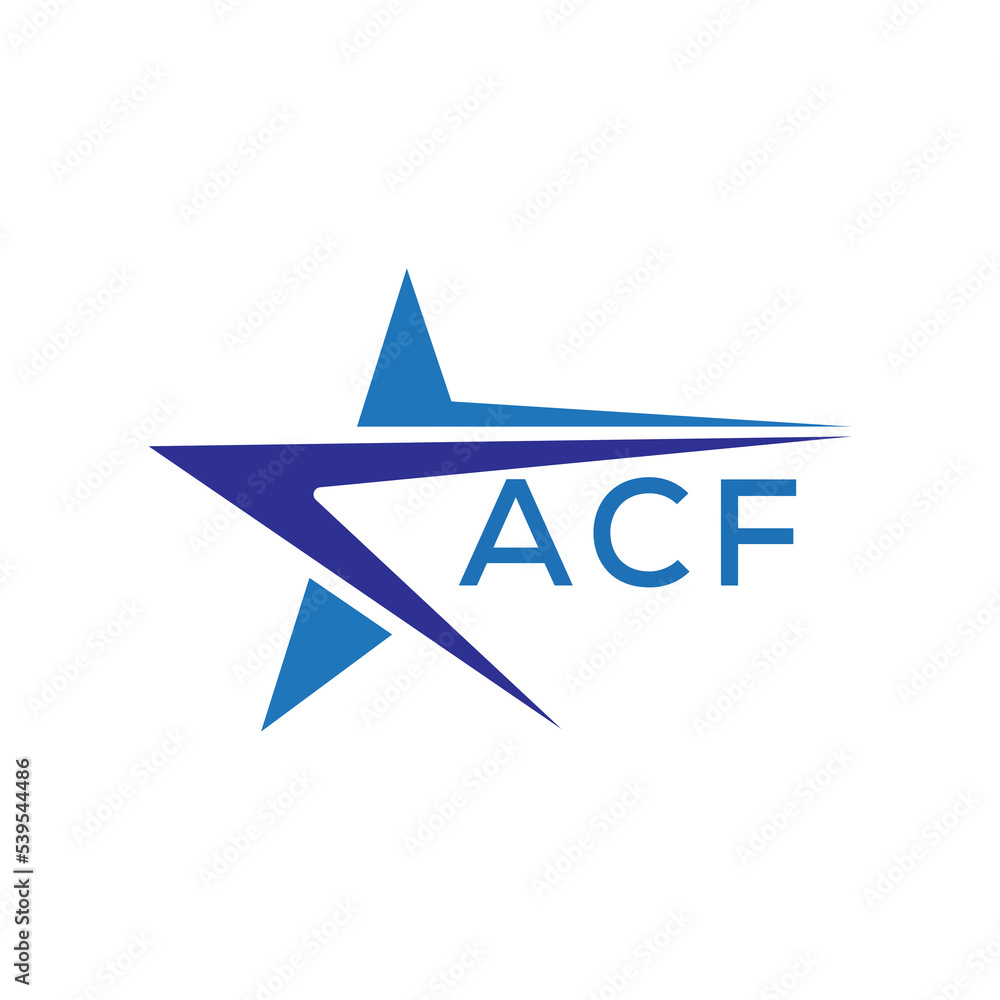ACF letter logo. ACF blue image on white background. ACF Monogram logo ...