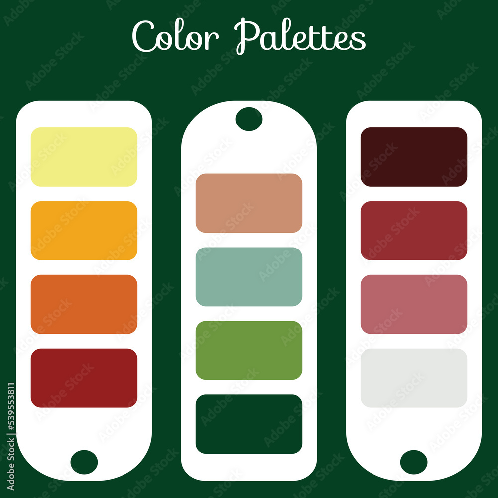Abstract color palettes set, multi color combination palettes ...