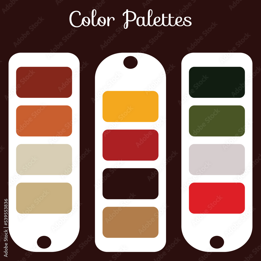 Abstract color palettes set, multi color combination palettes ...