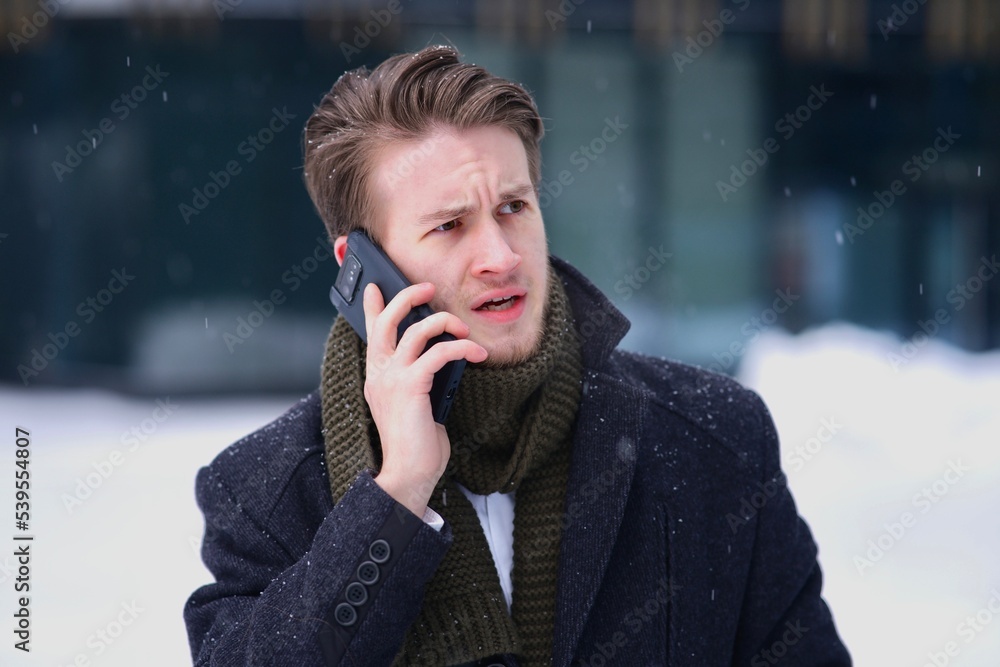 Portrait of handsome upset unhappy irritated guy young displeased ...