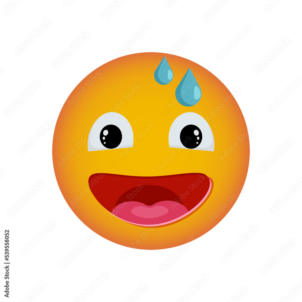 Smiley in confusion. Emoji reactions to messages for social networks ...