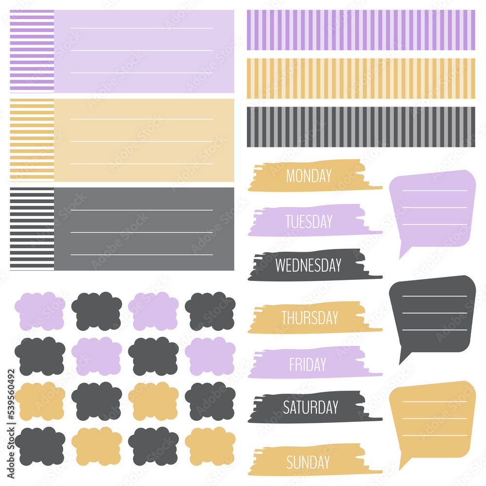 Cute paper notes. Stationary set. Scrapbook notes and cards.Printable ...