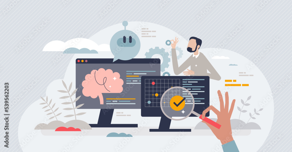 Machine learning engineer as AI tech professional staff tiny person ...