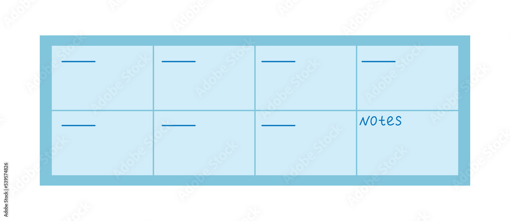 Note boxes icon. Calendar and space for planning and scheduling. Time ...