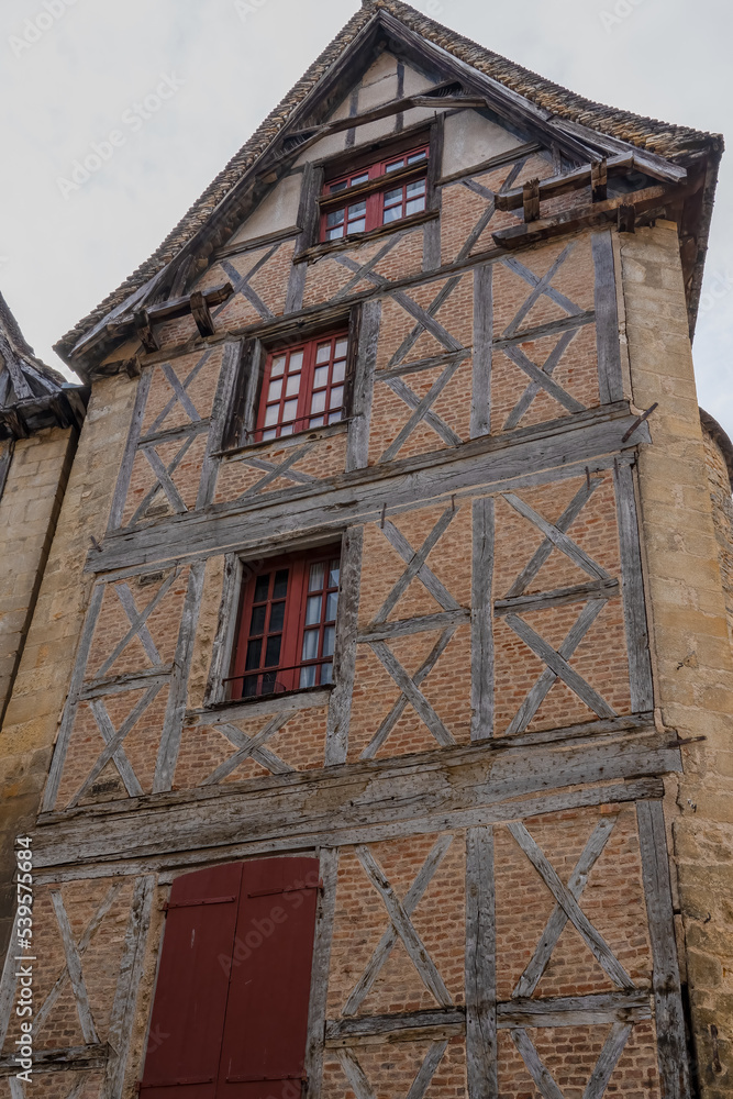 upper floor view of a well-preserved 14th century medieval town ...