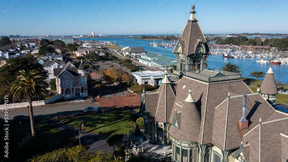 Morning light shines historic downtown Eureka, California, USA. Stock ...