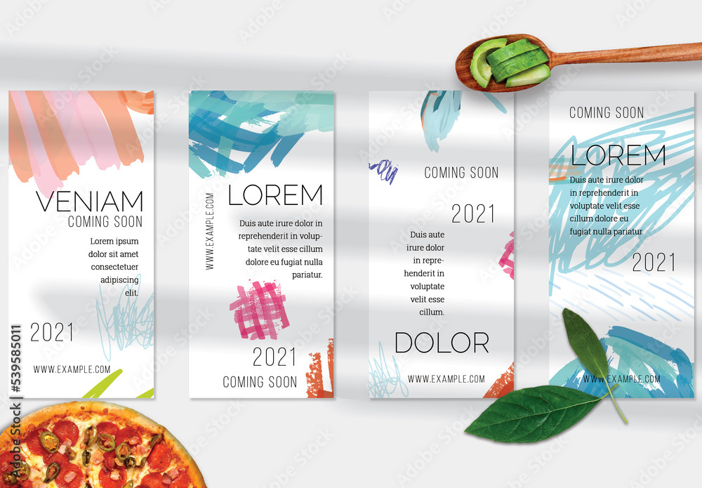 Flyer Layout with Abstract Marker Scribble on White Stock Template ...