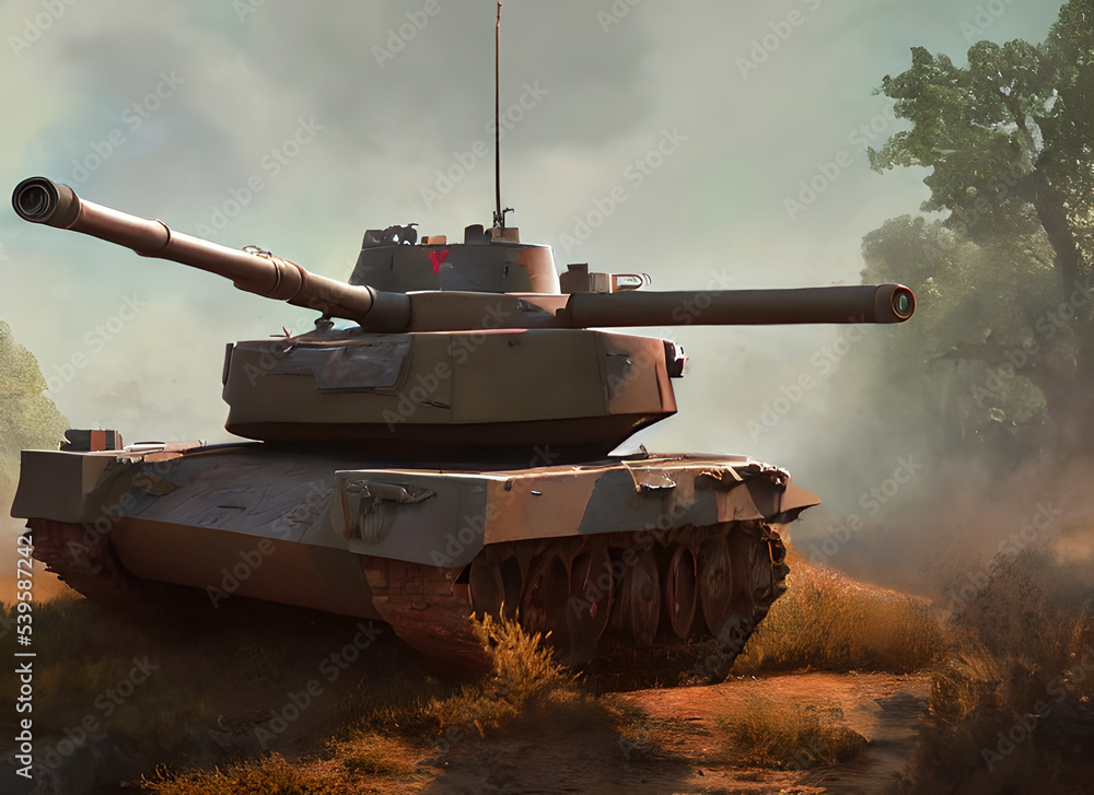 Camouflage Armour Isolated Tank Heavy Army Turret Vehicle Gun Forces ...