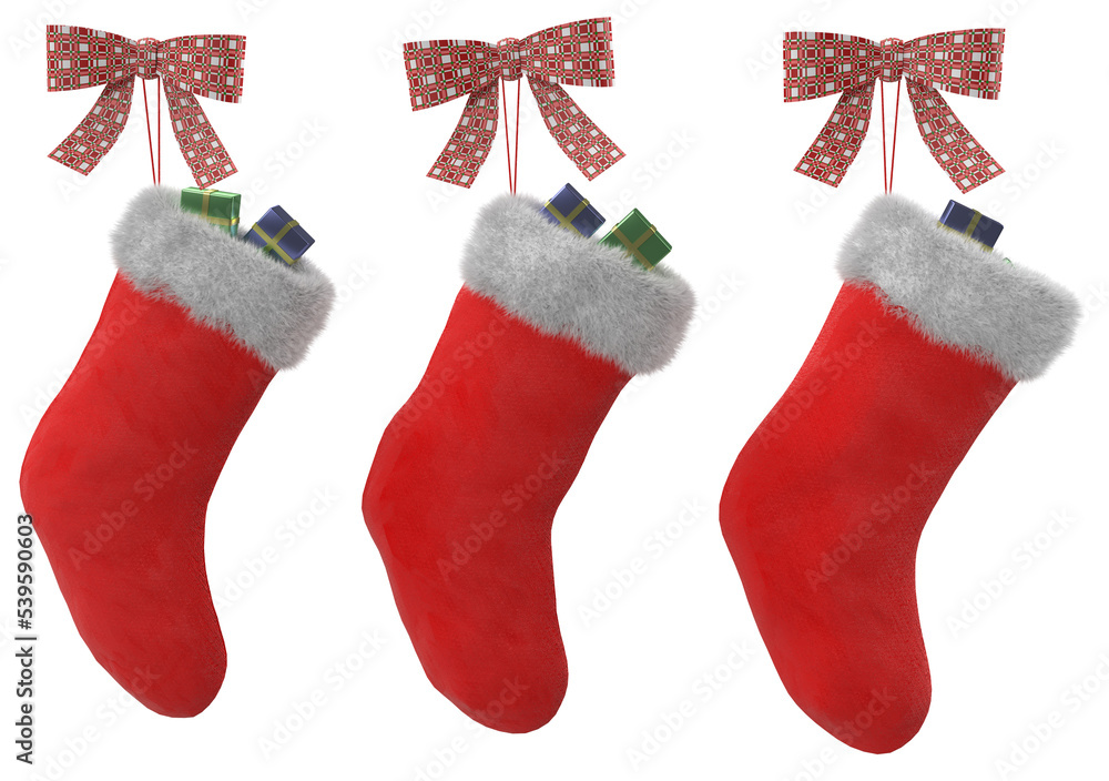 Christmas stocking transparent background, high quality details - 3D ...