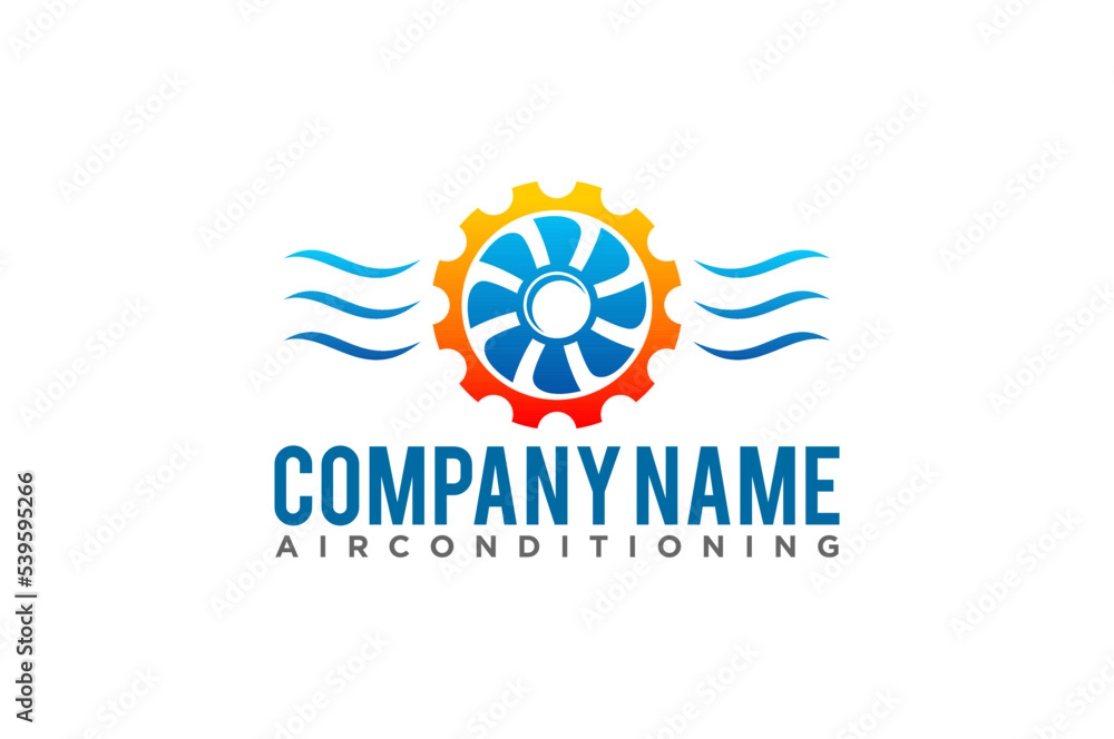 Air conditioning Cooling and heating house logo design blower fan icon ...