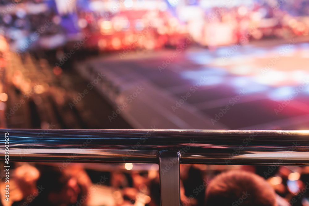 View of big crowded concert hall arena before the show, venue with ...