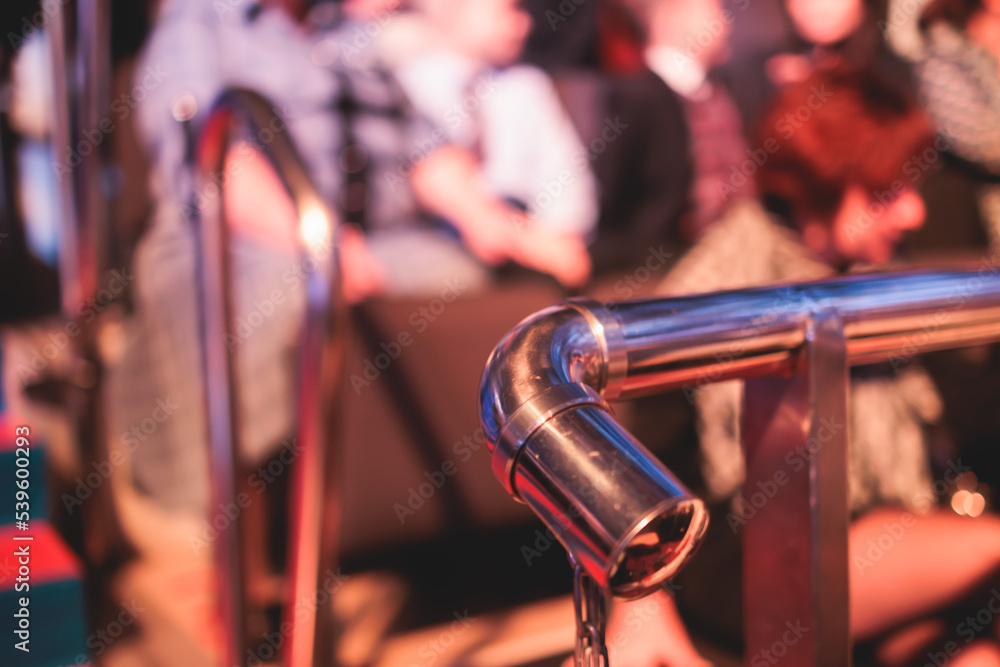 View of big crowded concert hall arena before the show, venue with ...