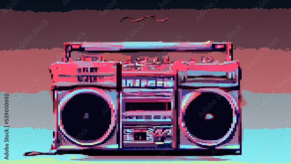 80s 90s Retro Radio Boom Box Retro Motion Pixel Art Animation Gif Stock ...