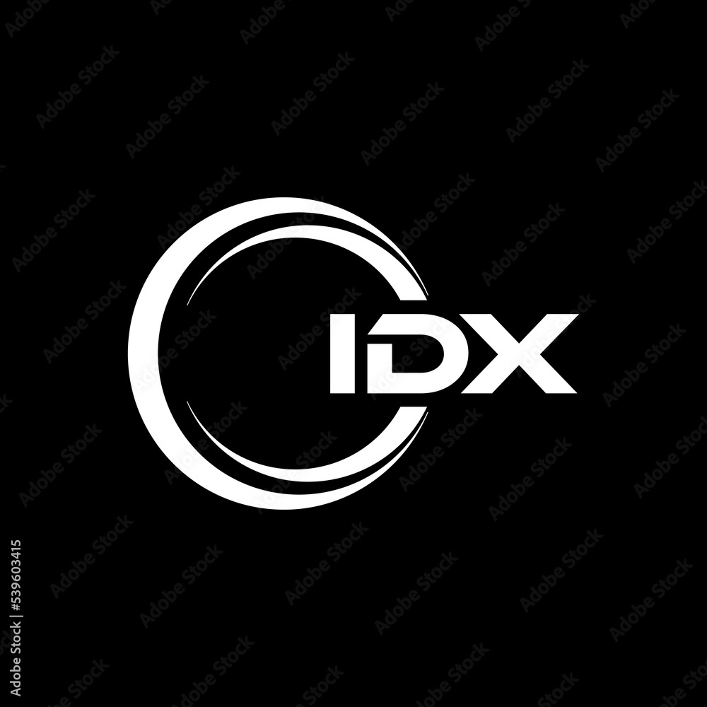 IDX letter logo design with black background in illustrator, cube logo ...