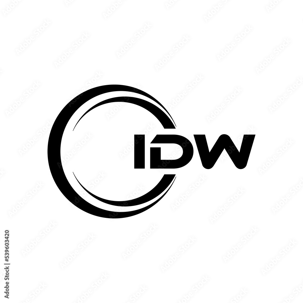 Vecteur Stock IDW letter logo design with white background in ...