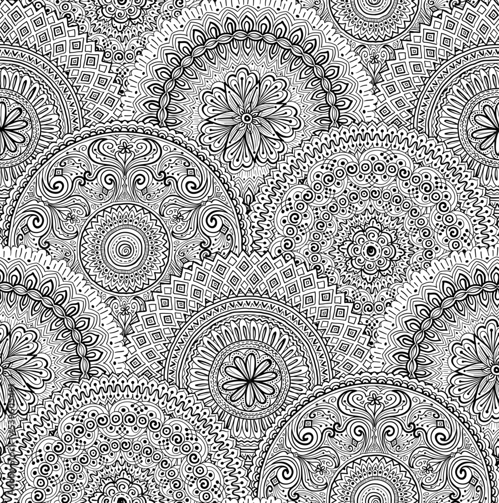 A collection of zentangle seamless patterns, made from doodle shapes ...
