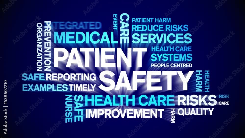Patient Safety animated tag word cloud;text design animation kinetic ...