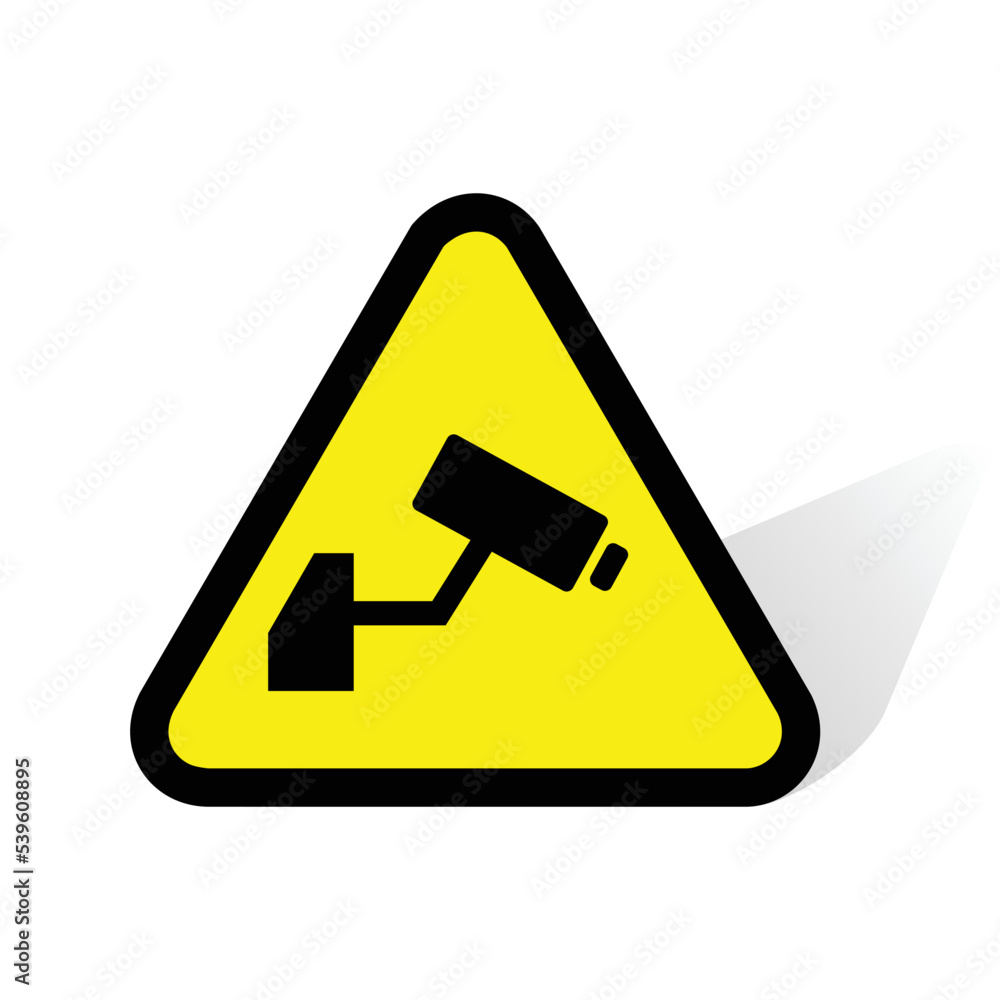 cctv triangle sign Stock Vector | Adobe Stock