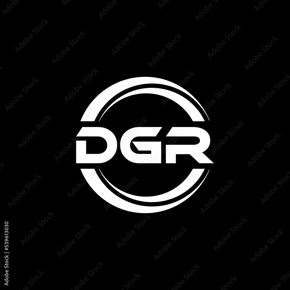 DGR letter logo design with black background in illustrator, vector ...