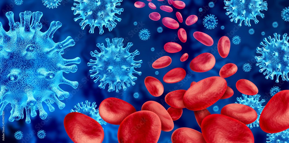 Photo & Art Print Blood virus concept viral outbreak and infection ...