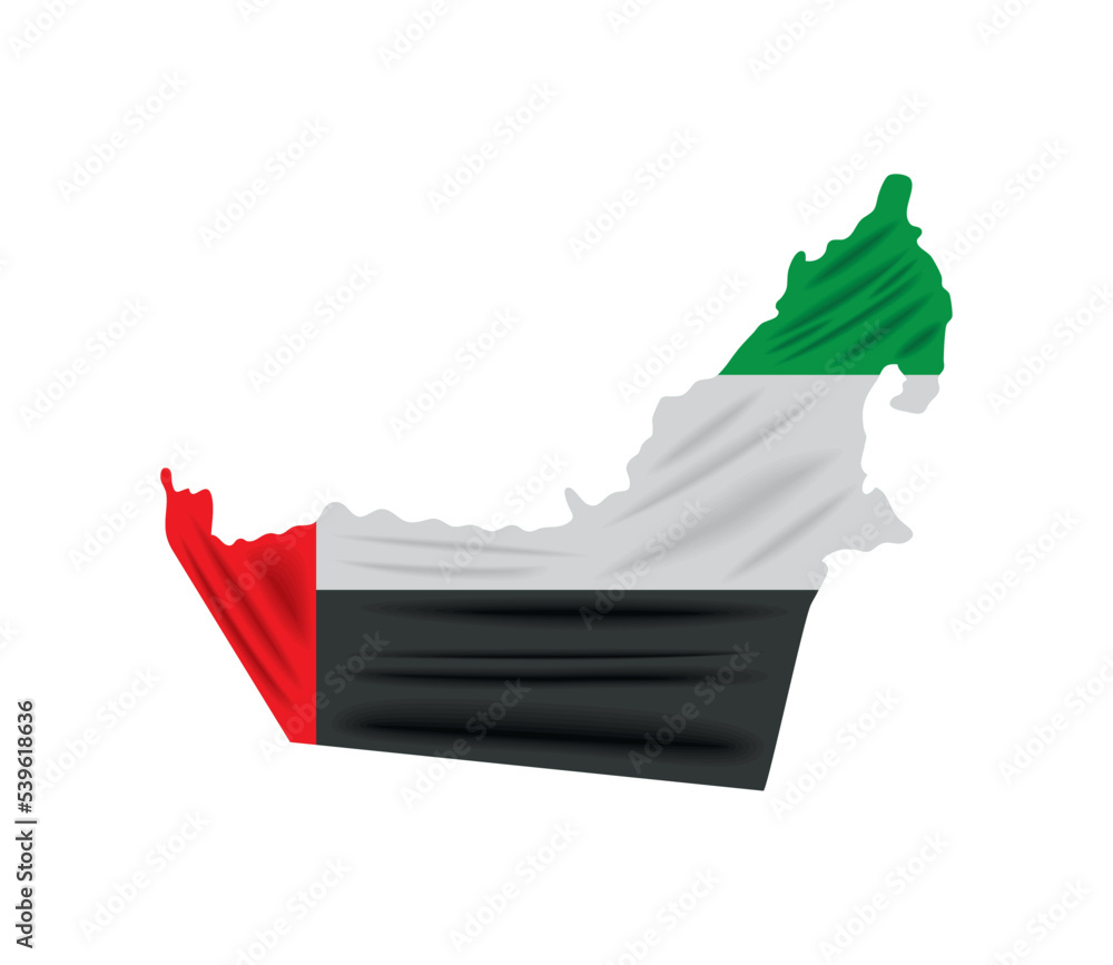 UAE flag in map Stock Vector | Adobe Stock