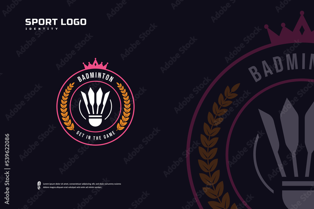 Badminton club logo, Badminton tournament emblems template. Sport team ...