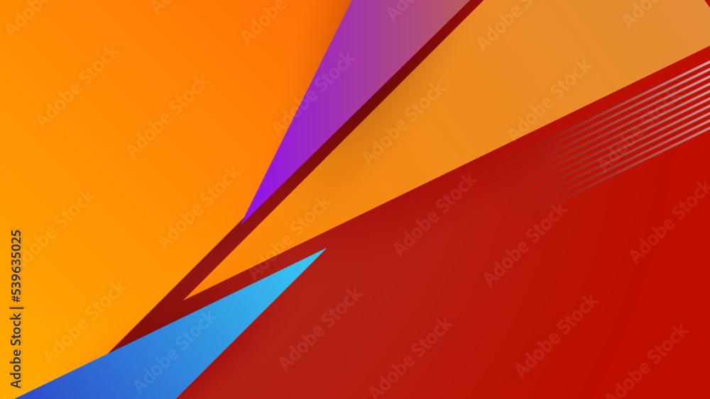 Abstract background with colorful orange blue yellow and red geometric ...