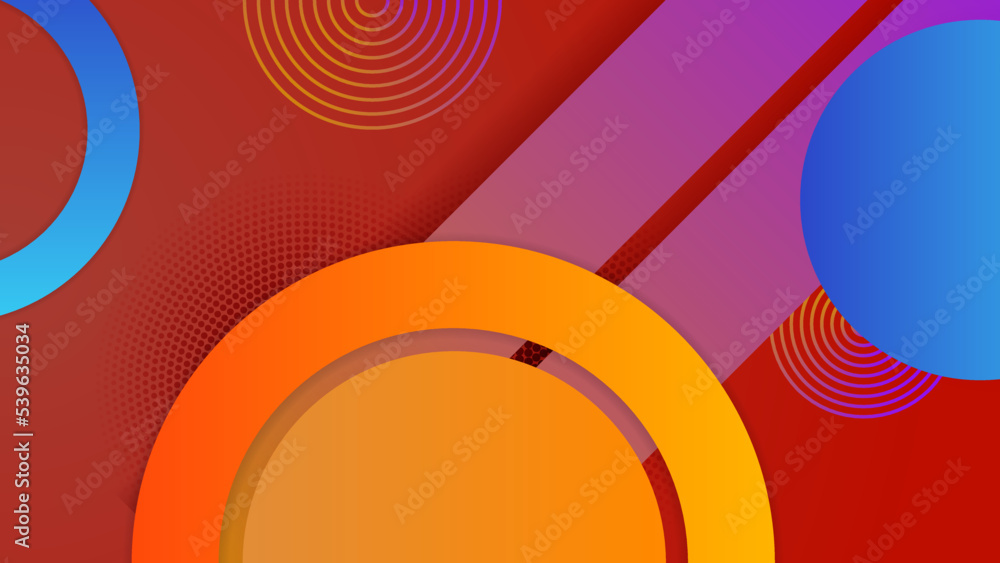 Abstract background with colorful orange blue yellow and red geometric ...