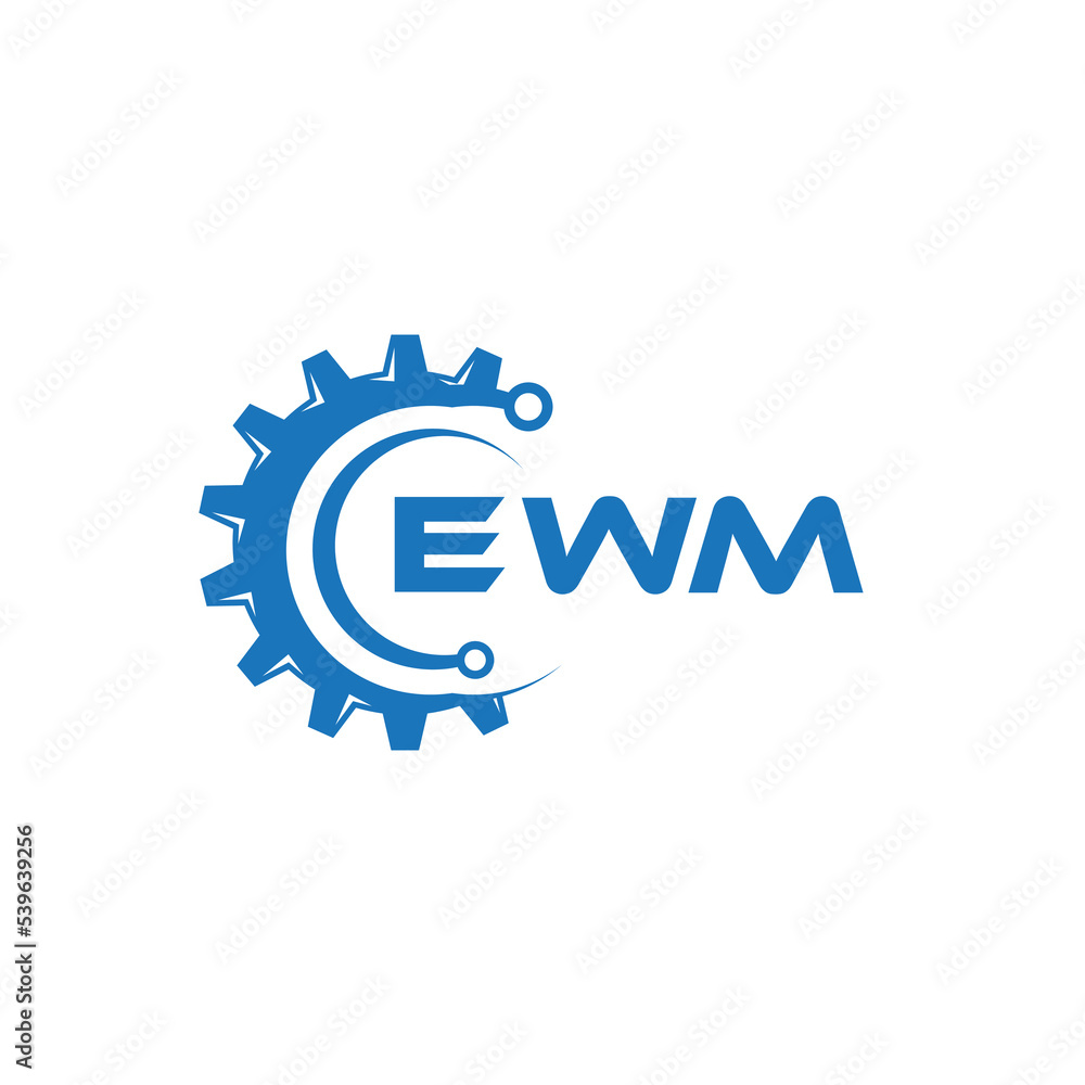 EWM letter technology logo design on white background. EWM creative ...