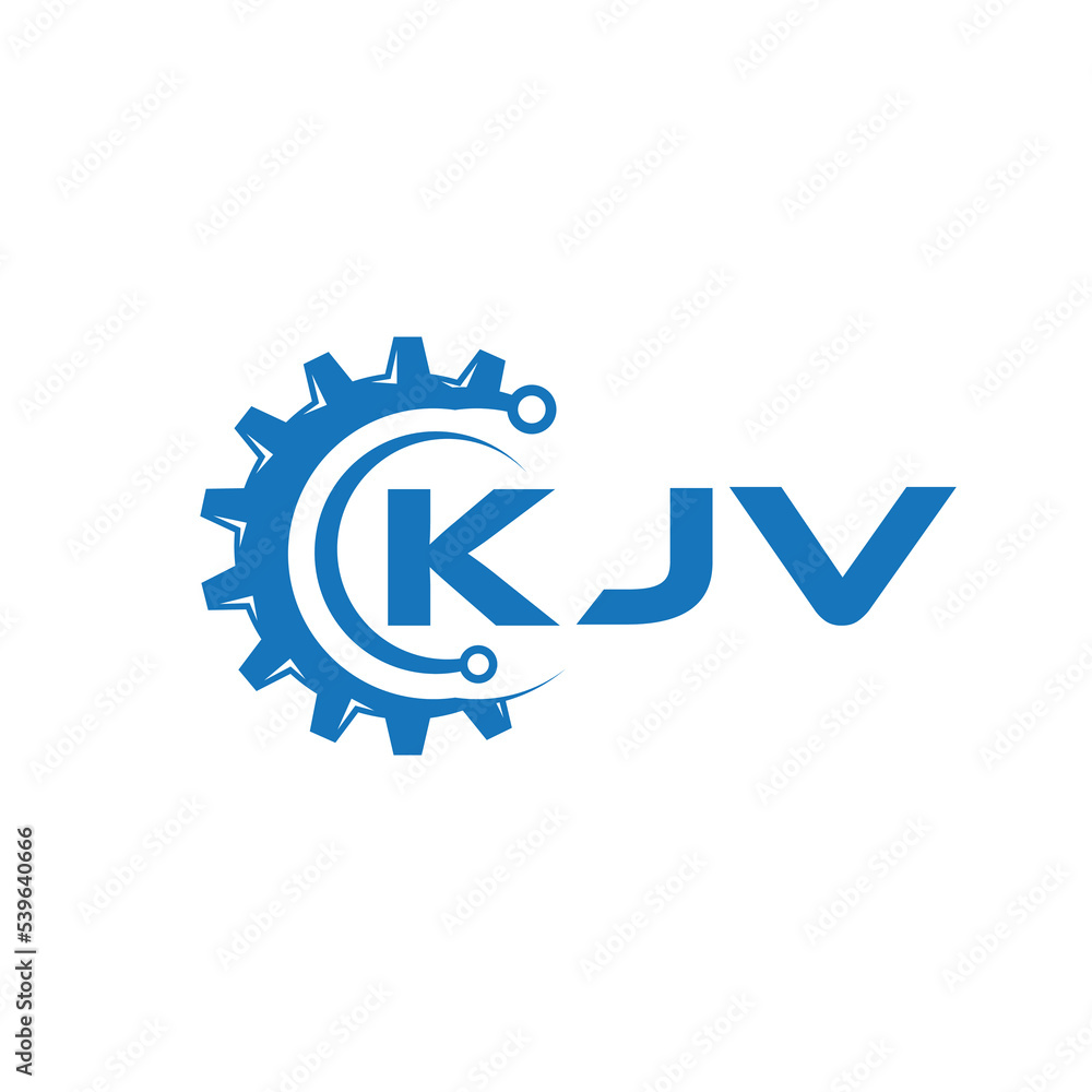 KJV letter technology logo design on white background. KJV creative ...