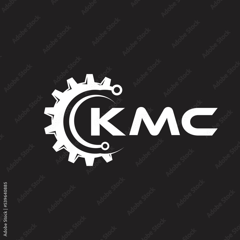 KMC letter technology logo design on black background. KMC creative ...
