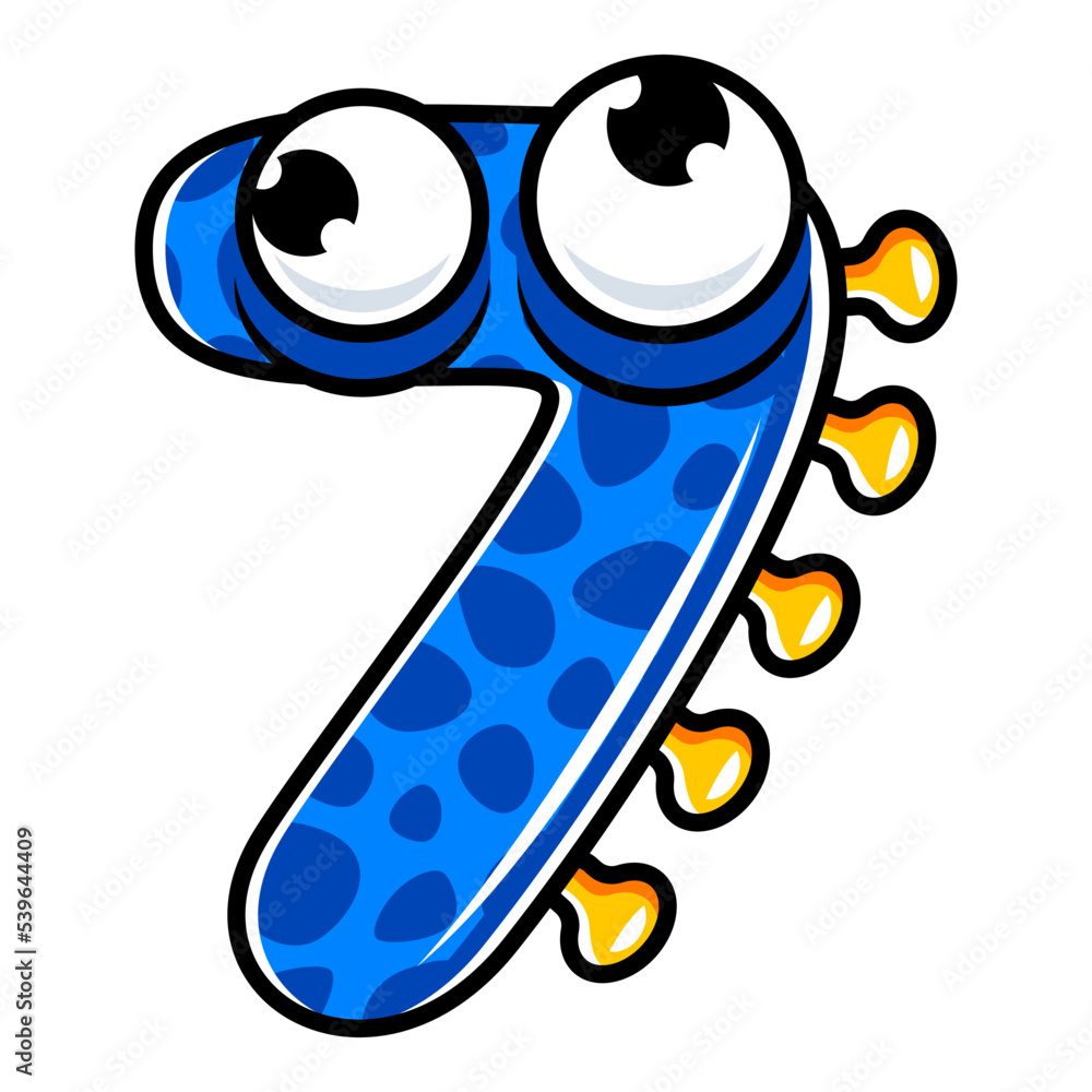 7.Funny Monsters Colorful Numbers, Cute Fantasy Aliens in the Shape of ...