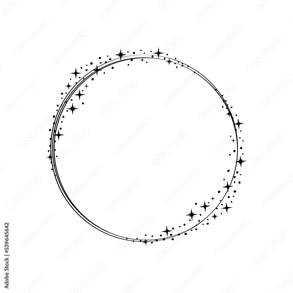 Round star frame. Wreath round star dust borders for party, birthday ...