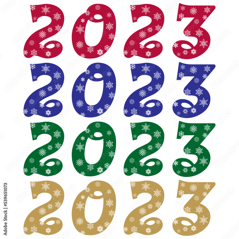 Snowflake Number Two Thousand Twenty-Three Vector Illustration. Number ...