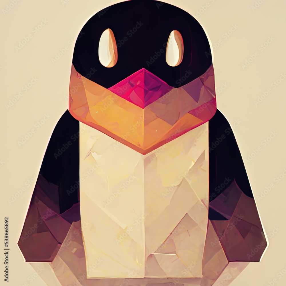 Penguin Cute Sweet Minimalist Illustration for Children Pixel Art Paper ...