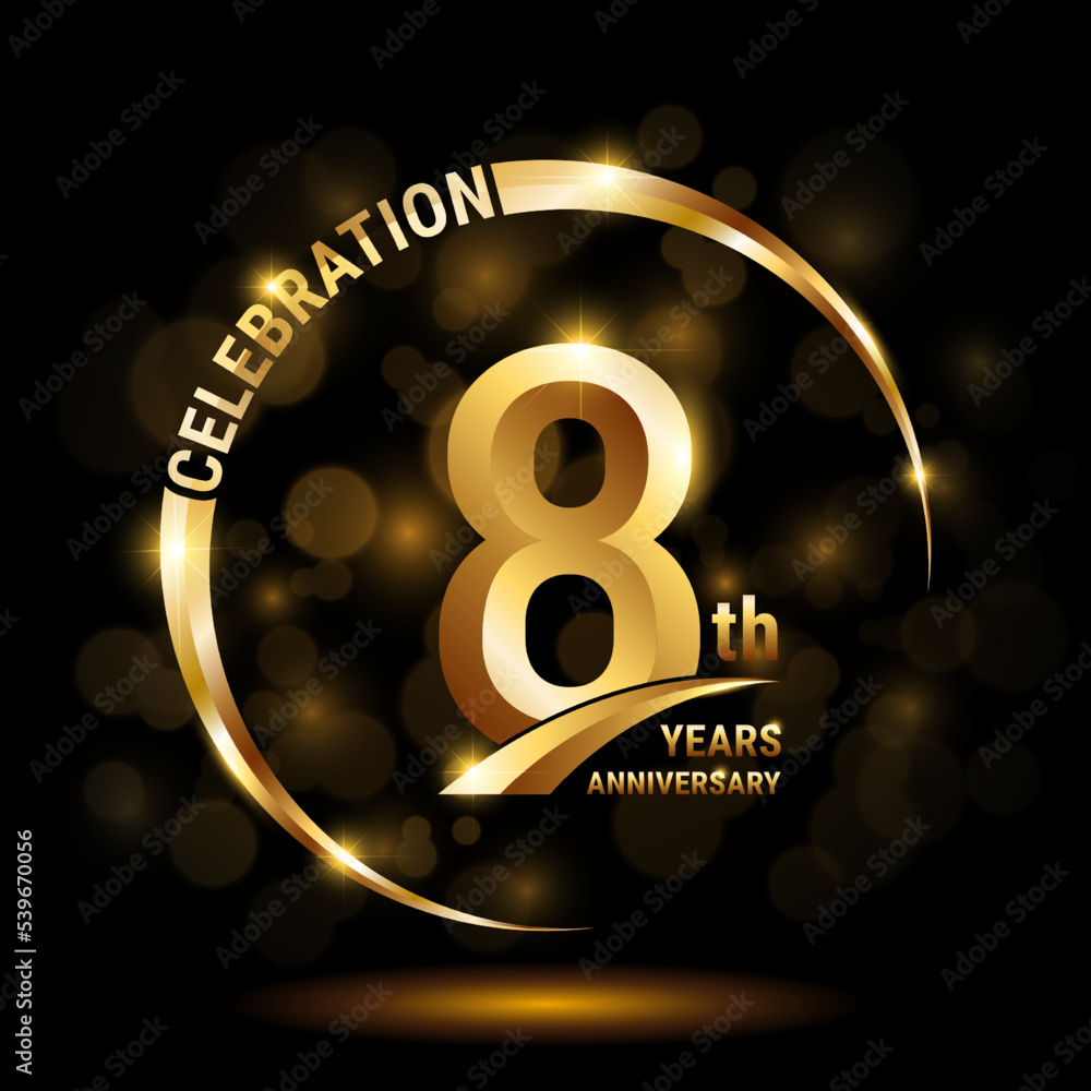 8th Anniversary Logo, Template design for anniversary celebration with ...