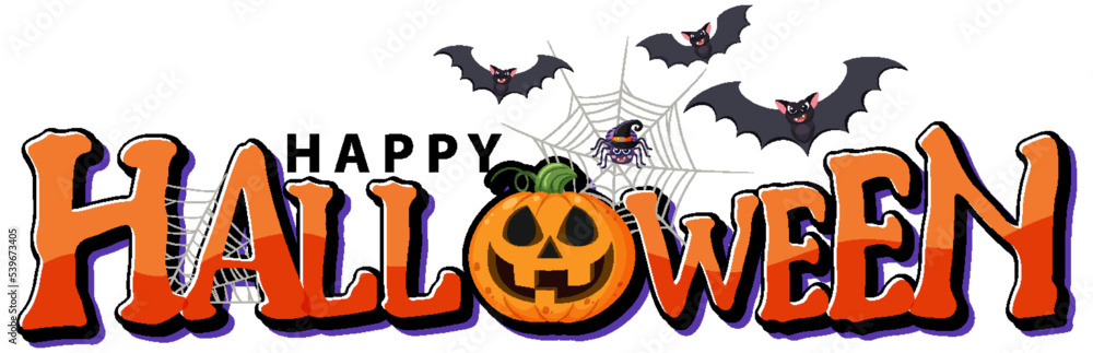 Happy Halloween Text Logo Stock Vector | Adobe Stock