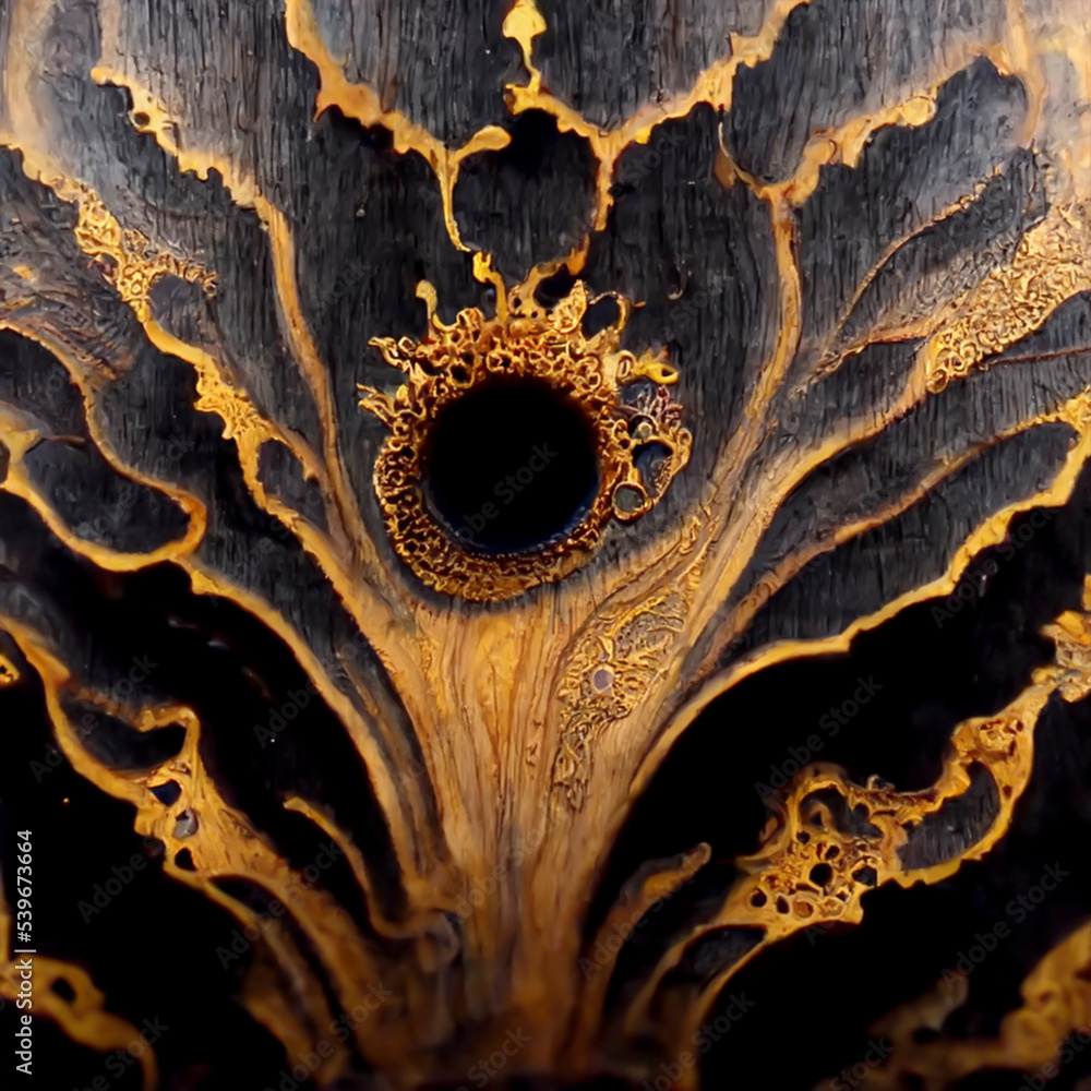 Drawings and carvings that have the concept of regular and abstract ...