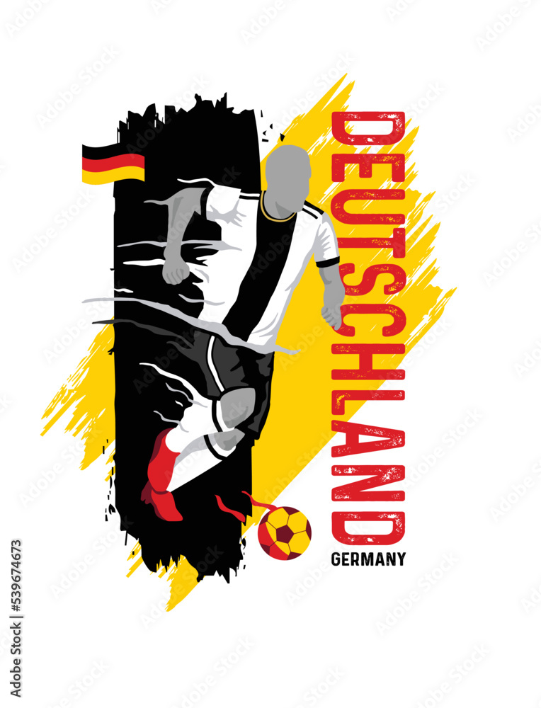 VECTORS. Editable poster for the Germany football team, soccer player ...