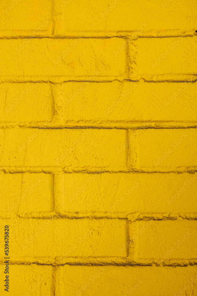 yellow brick wall Stock Photo | Adobe Stock