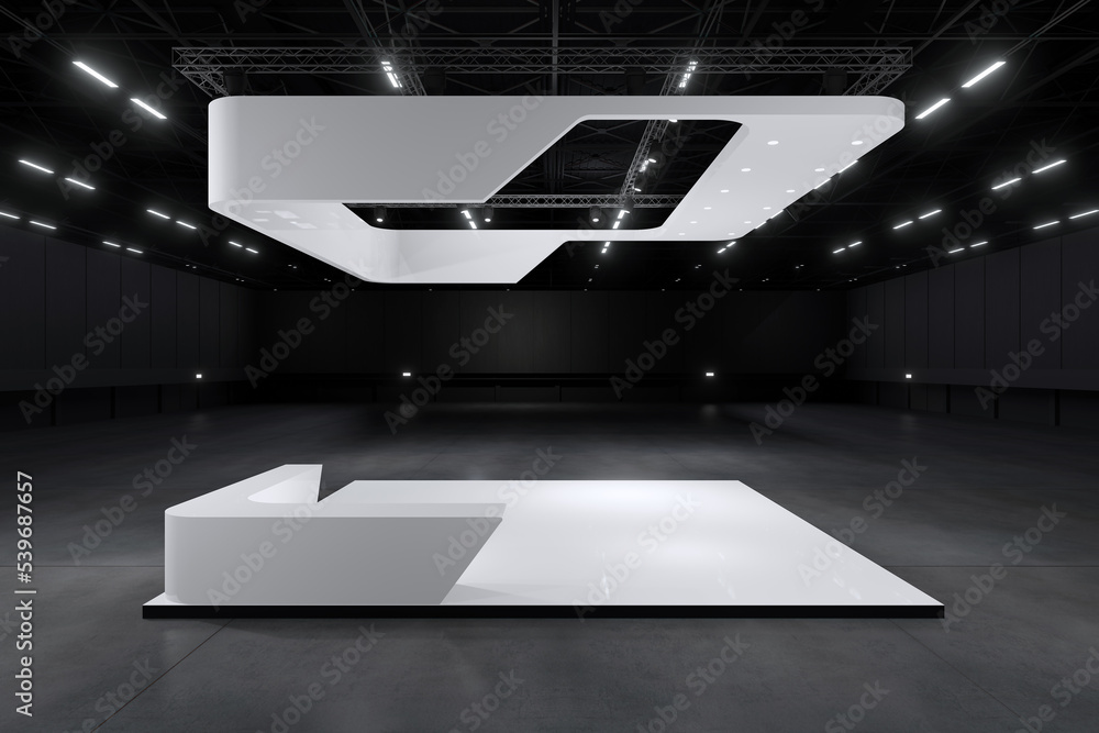 Exhibition stand for mockup and Corporate identity,Display design.Empty booth Design.Retail ...