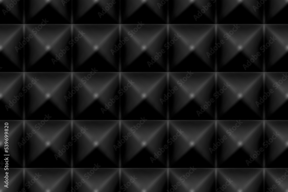 Black acoustic sound proof pyramid foam seamless pattern. Texture of ...