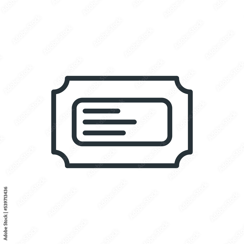 Ticket icon vector. Line raffle ticket symbol. Trendy flat outline ui ... Ticket icon vector. Line raffle ticket symbol. Trendy flat outline ui ...
