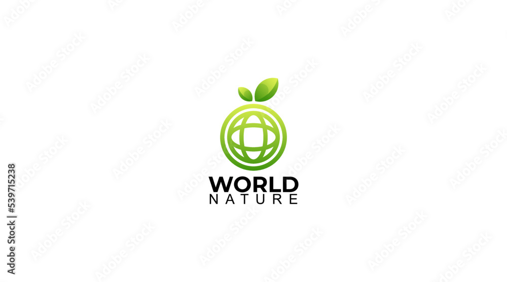Eco Planet in a circle. Green World nature vector and logo design Stock ...